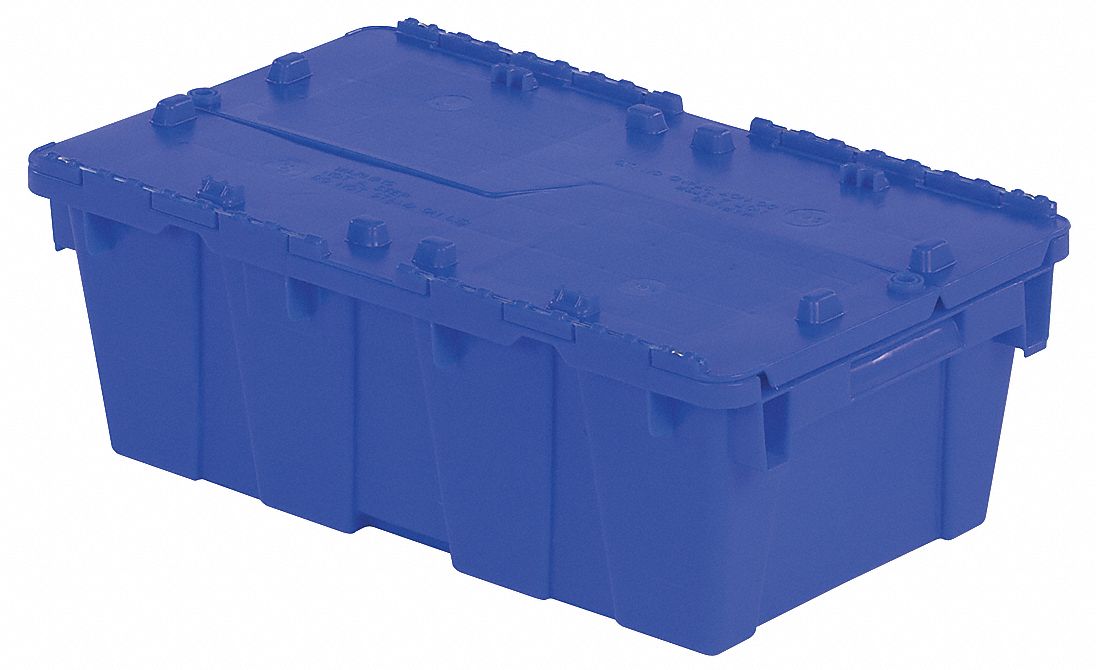 Orbis Attached Lid Container,Blue,Solid,HDPE FP075 Blue - Walmart.com