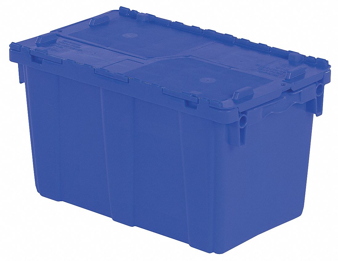 Orbis Attached Lid Container,Blue,Solid,HDPE FP151 Blue - Walmart.com