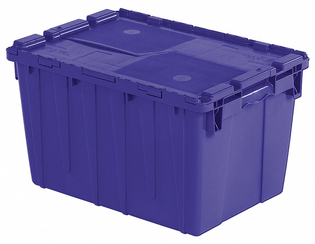 Orbis Attached Lid Container,Blue,Solid,HDPE FP182 Blue - Walmart.com