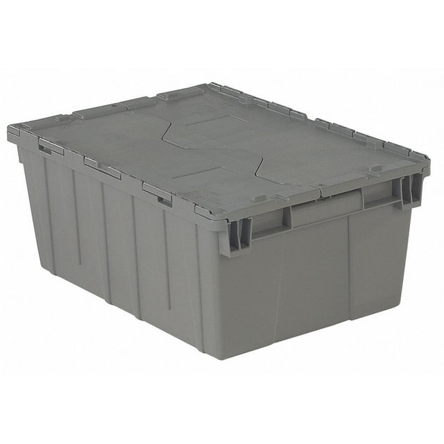 Orbis Attached Lid Container,Gray,Solid,HDPE FP143 GRAY - Walmart.com
