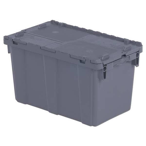 Orbis Storage Bin, Attached Lid Container, Solid Gray HDPE FP151 ...