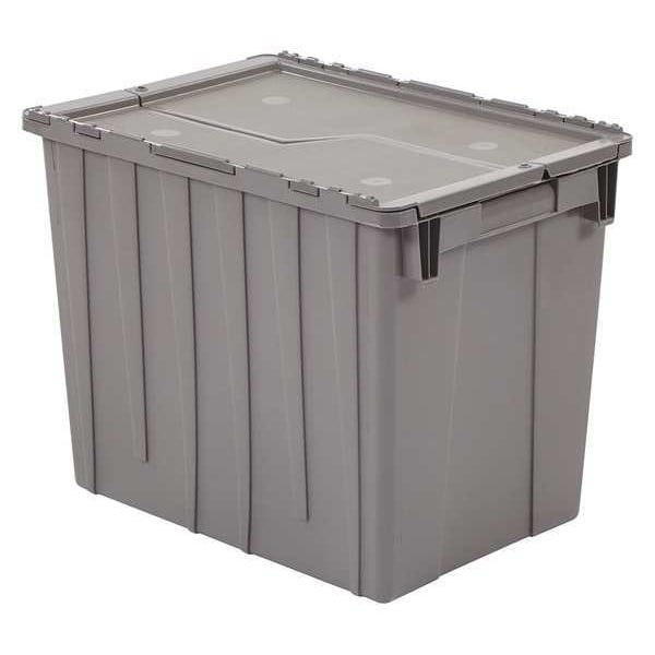 Orbis Attached Lid Container,Gray,Solid,HDPE FP22 GRAY - Walmart.com