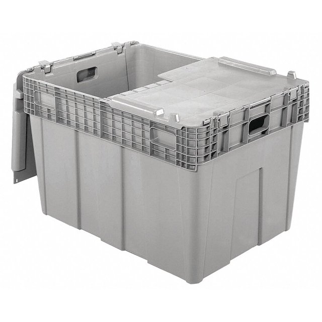 Orbis Attached Lid Container,Gray,Solid,HDPE FP60 Grey - Walmart.com