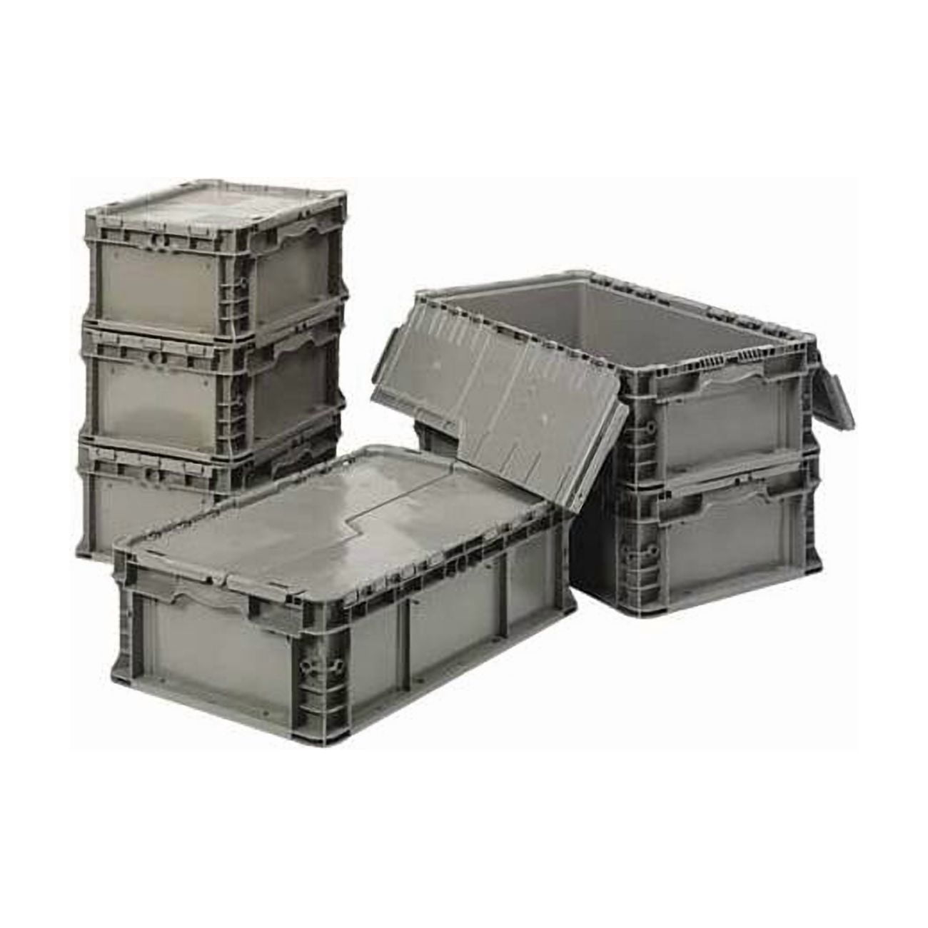 Orbis Attached Lid Container,Gray,Solid,HDPE NSOA2415-7 GRAY - Walmart.com