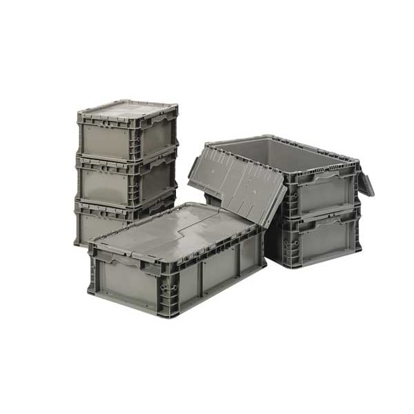 Orbis Attached Lid Container,Gray,Solid,HDPE NSOA2415-7 GRAY - Walmart.com