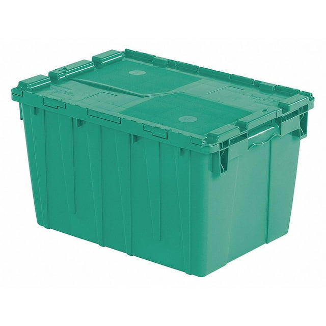 Orbis Attached Lid Container,Green,Solid,HDPE FP182 GREEN - Walmart.com