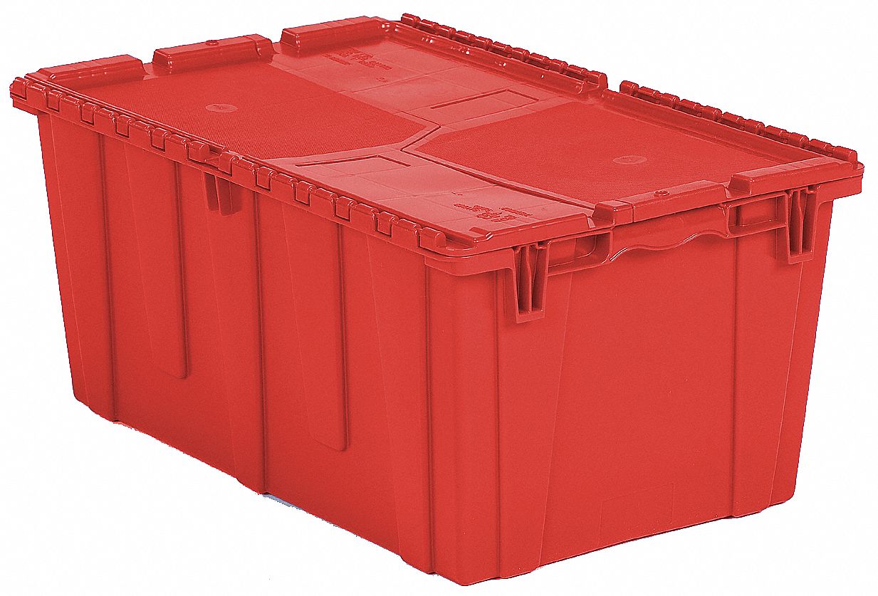 Orbis Attached Lid Container,Red,Solid,HDPE FP243 Red - Walmart.com
