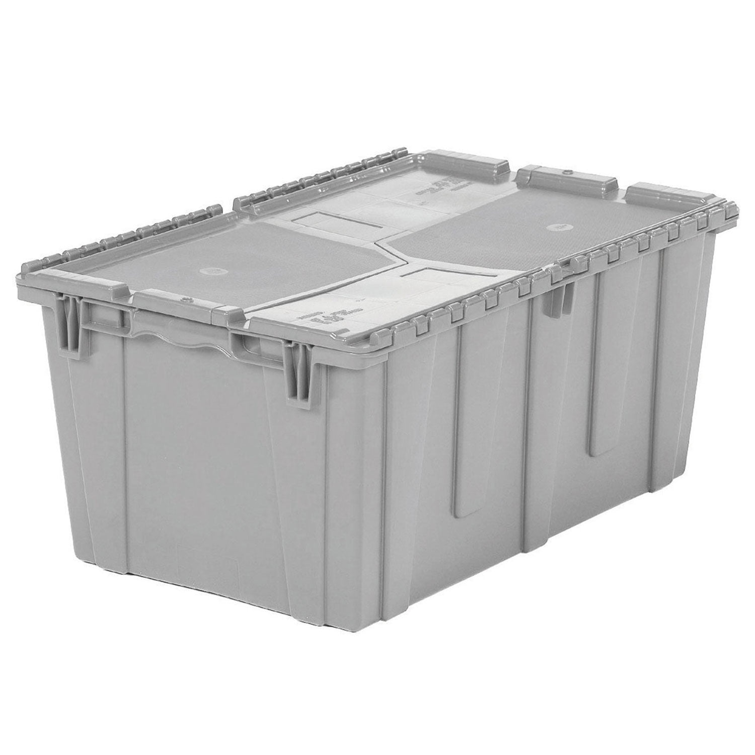 Orbis Grey Plastic FliPak Stack-N-Nest Storage Tote with Lid - 27"L x ...