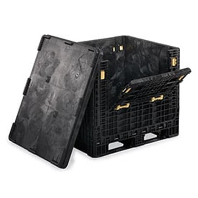 Orbis HDR4048-39 2 DR Black Heavy-Duty Collapsible Bulk Containers - 48 ...