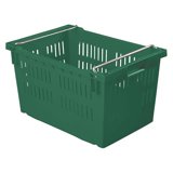 Hang & Stack Storage Bin, Plastic, Green, 13 1/4 in H, 15 3/4 in W, 23 ...