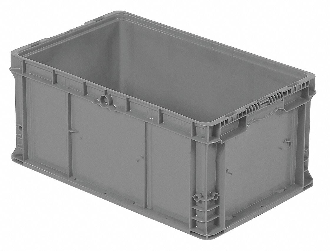 Orbis Straight Wall Container,Gray,Solid,HDPE NXO2415-11.5 GRAY ...