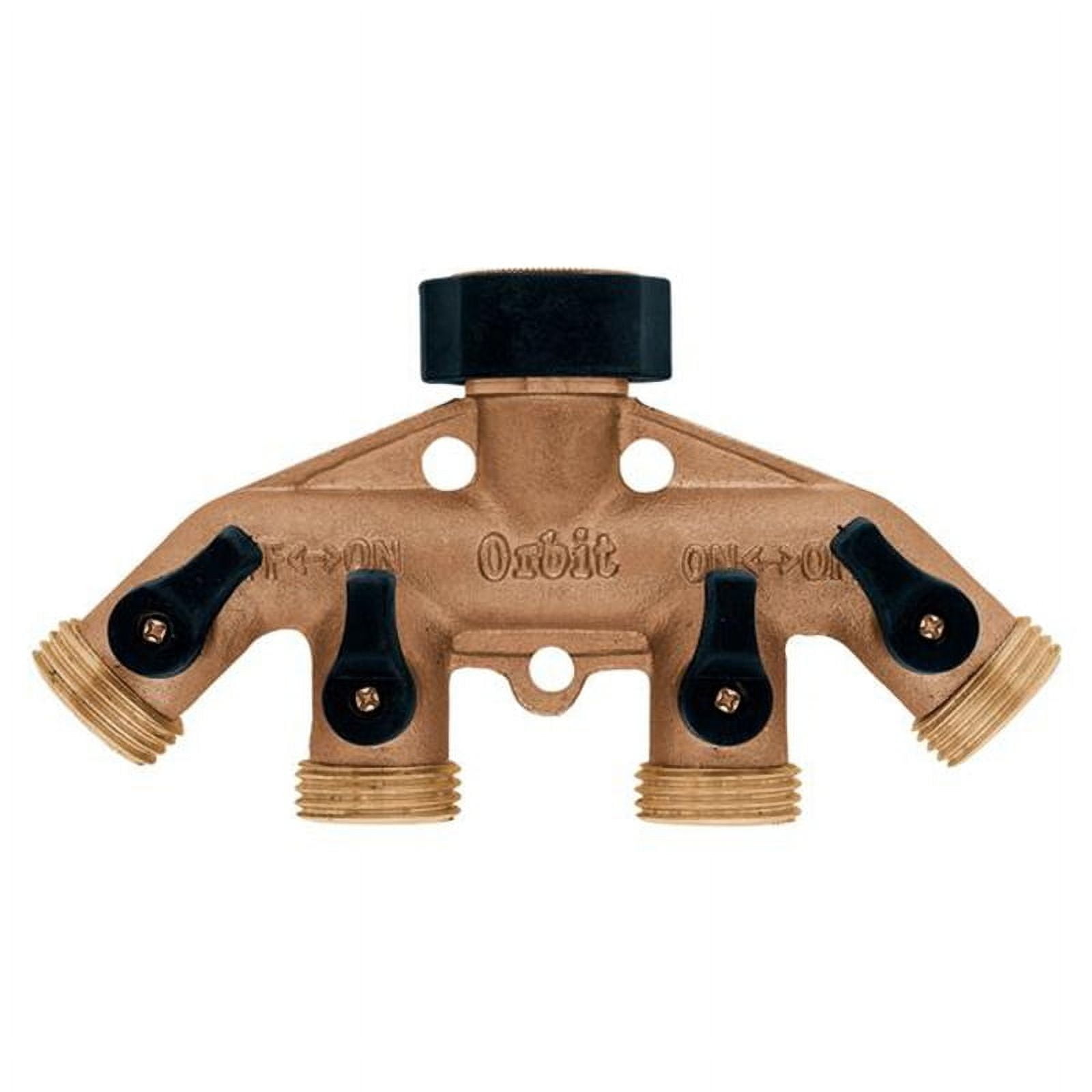 Orbit 3/4 in. Brass Threaded Male Garden Hose Manifold - Walmart ...