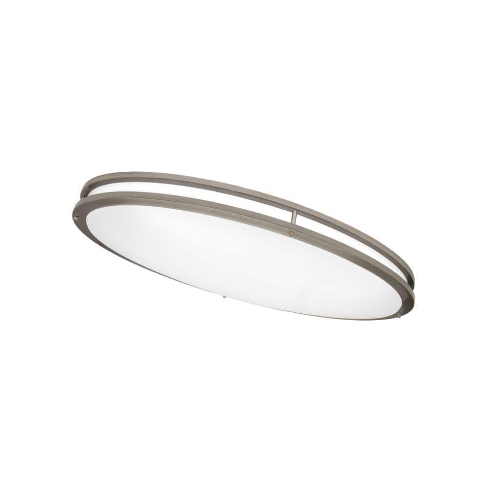 Orbit 32 in. Brushed Nickel Oval LED Flush Mount Ceiling Light Night ...