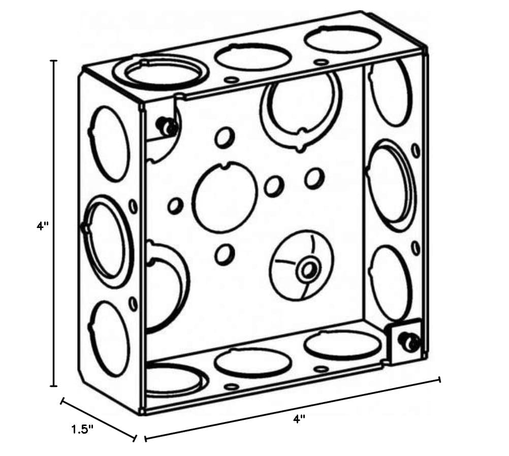 Orbit 4SB-MKO 1-1/2" Deep, 4" Square (4S) Electrical Box Welded with ...