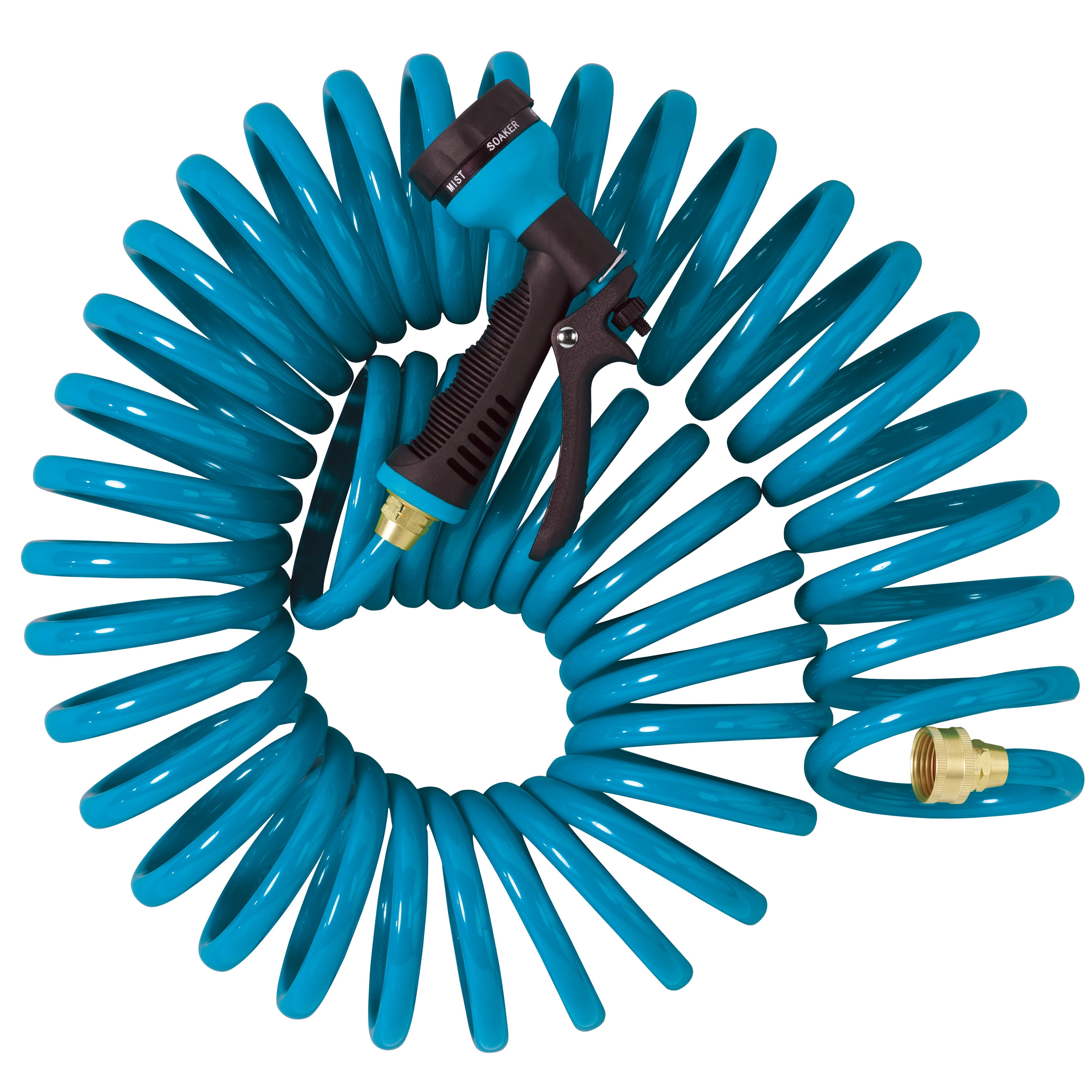Orbit 50' Blue Coil Hose w/8-Pattern Plastic Nozzle - Walmart.com