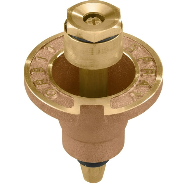 Orbit Brass Pop-Up Sprinkler Head, 1/2 in FNPT Connection, 15 ft Spray ...
