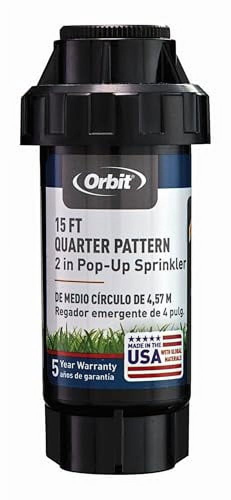 Orbit 54324 2" Pop-Up Spray Head Sprinkler with Quarter Pattern Nozzle ...
