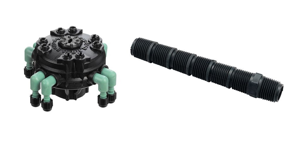 Orbit 8-Port Drip Irrigation Manifold and 1/2 inch X 6 inch Cut-off ...