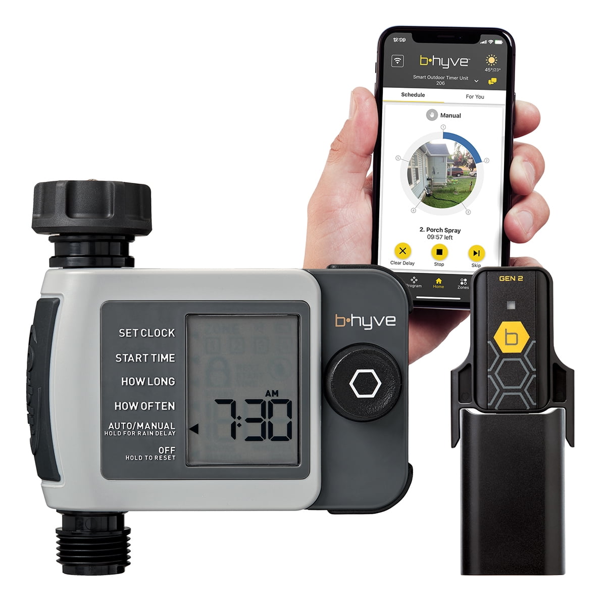 B-hyve XD SMART 1-Outlet Hose Faucet Watering Timer with Gen. 2 Wi-Fi ...
