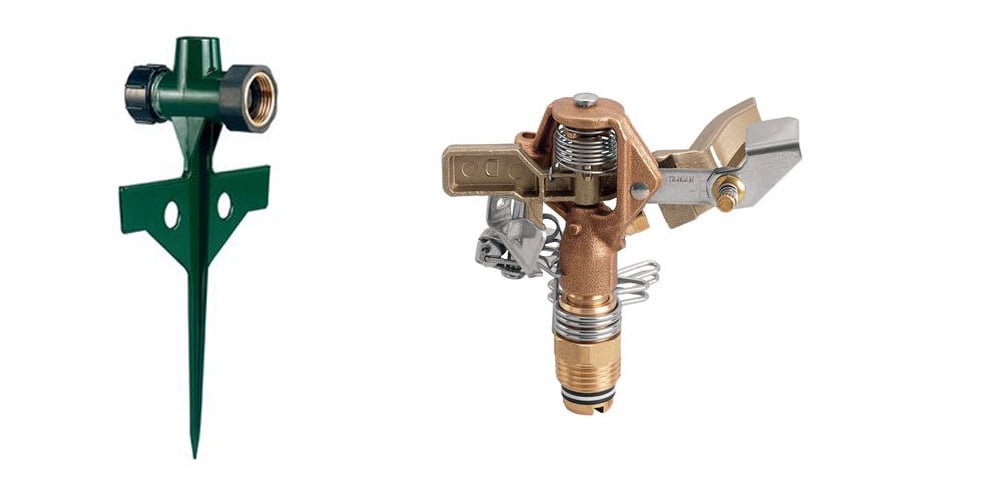 Orbit Brass Impact Sprinkler Head and Zinc Sprinkler Step Spike Bundle ...
