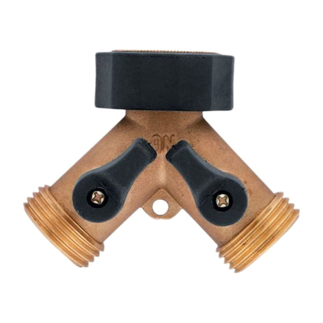 Orbit Brass Ball Valve Water Splitter, Threaded 2 Male/1 Female Y-Hose ...
