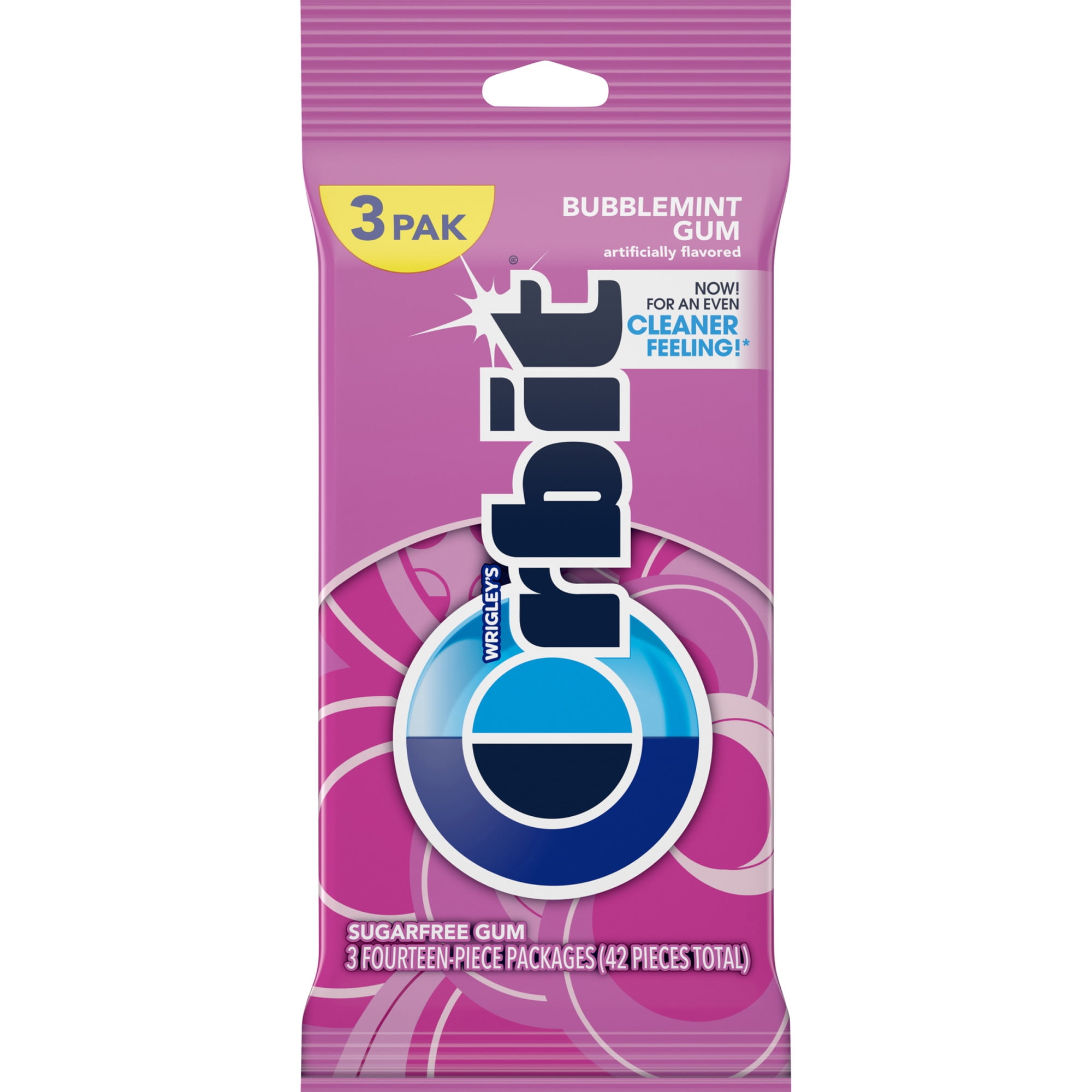 Orbit Bubblemint Sugar Free Chewing Gum - Fresh Mint Flavor, Value Pack ...