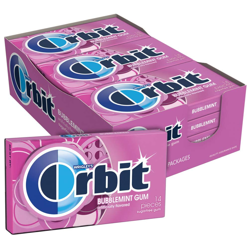 Orbit Bubblemint Sugarfree Gum, 14 Pieces, Pack of 12, Chewing Gum Bulk ...