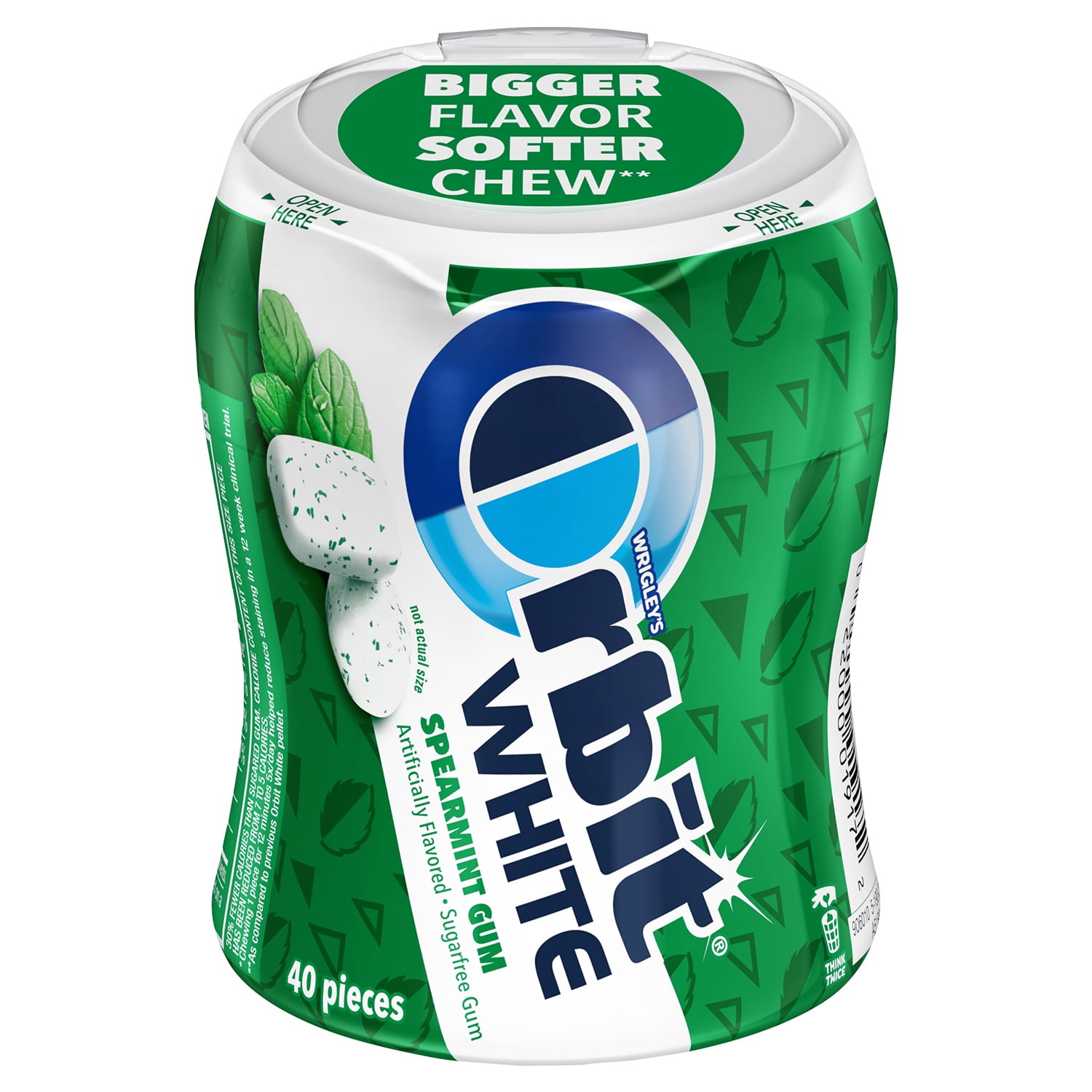 Orbit White Spearmint Sugarfree Chewing Gum, Mint Flavor, Car Cup Pack ...