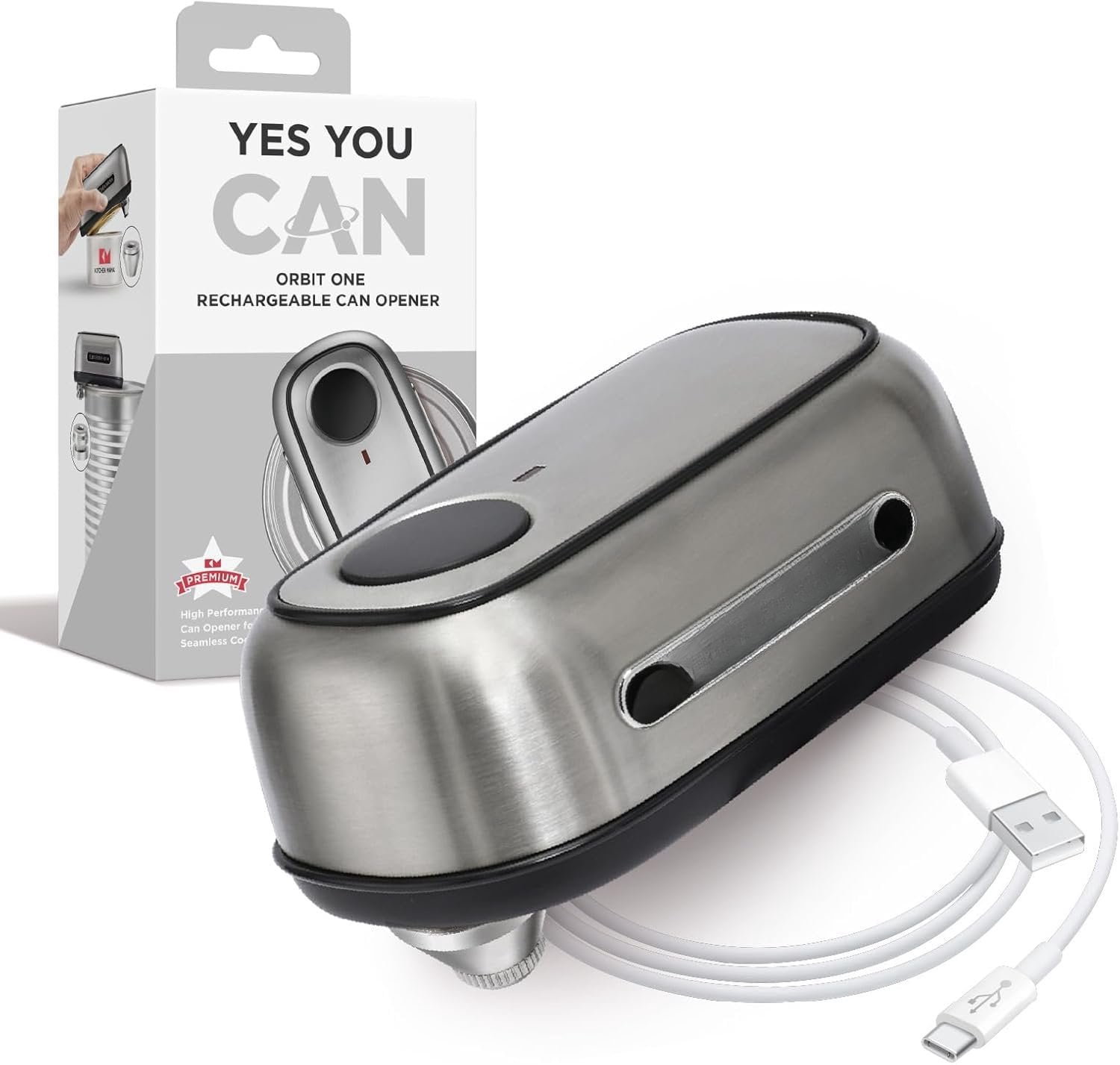 Orbit One Stainless Can Opener: Hands-, -C , Automatic Stop, Smooth ...