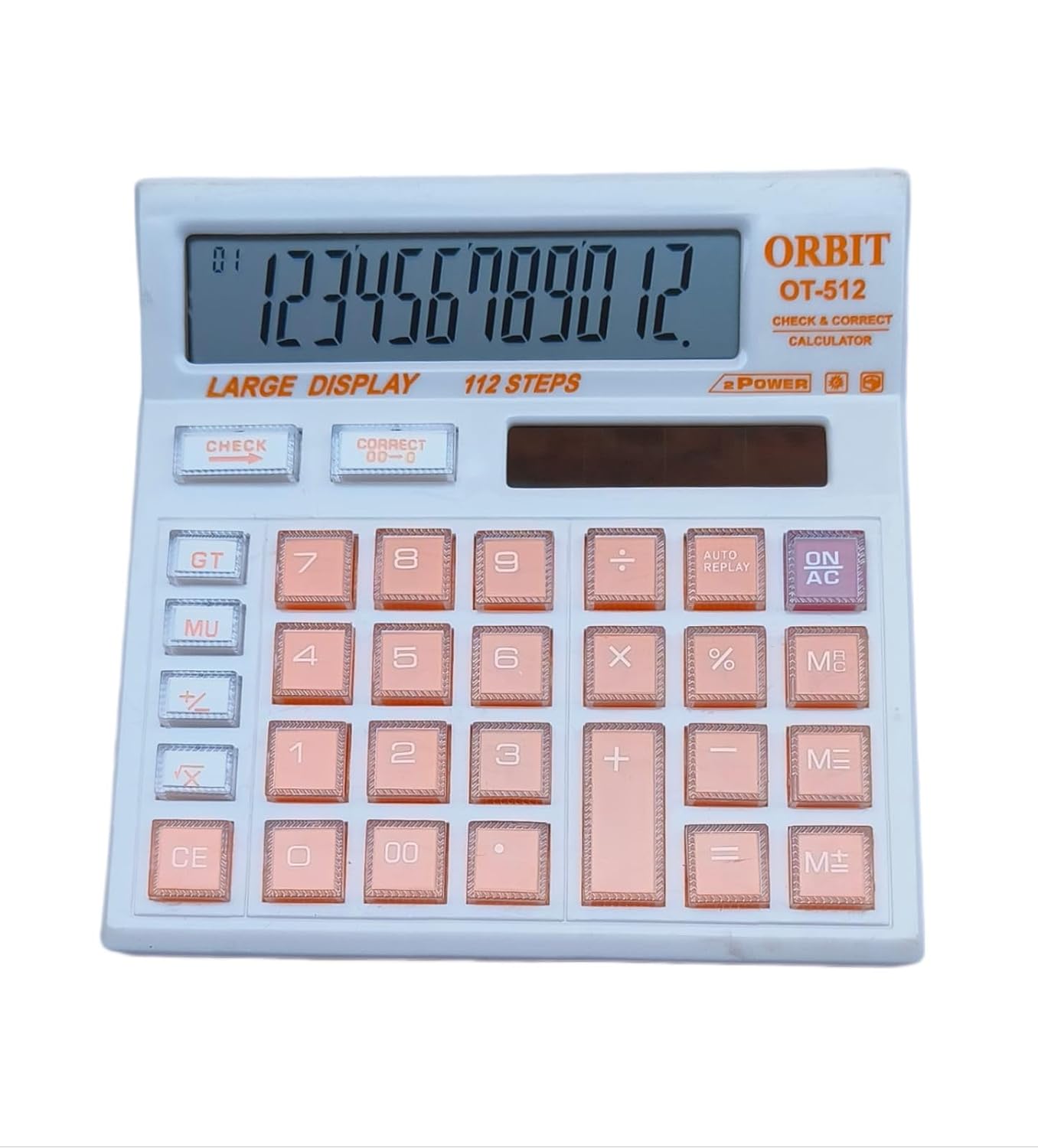 Orbit Ot-512 WTC Basic Calculator 12-digit Display (Orange ...