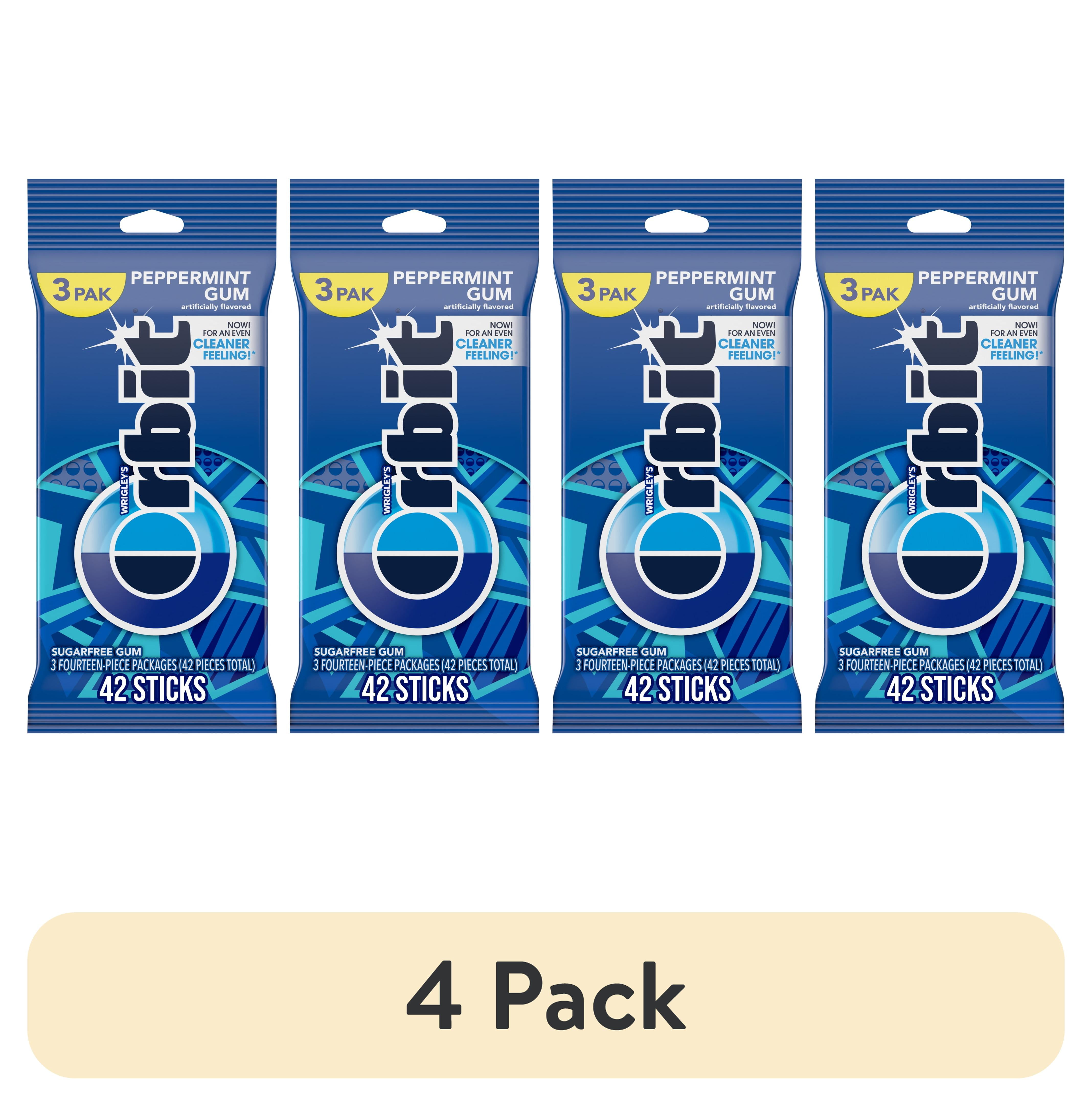 (4 pack) Orbit Peppermint Sugar Free Chewing Gum - 14 ct (3 Pack ...