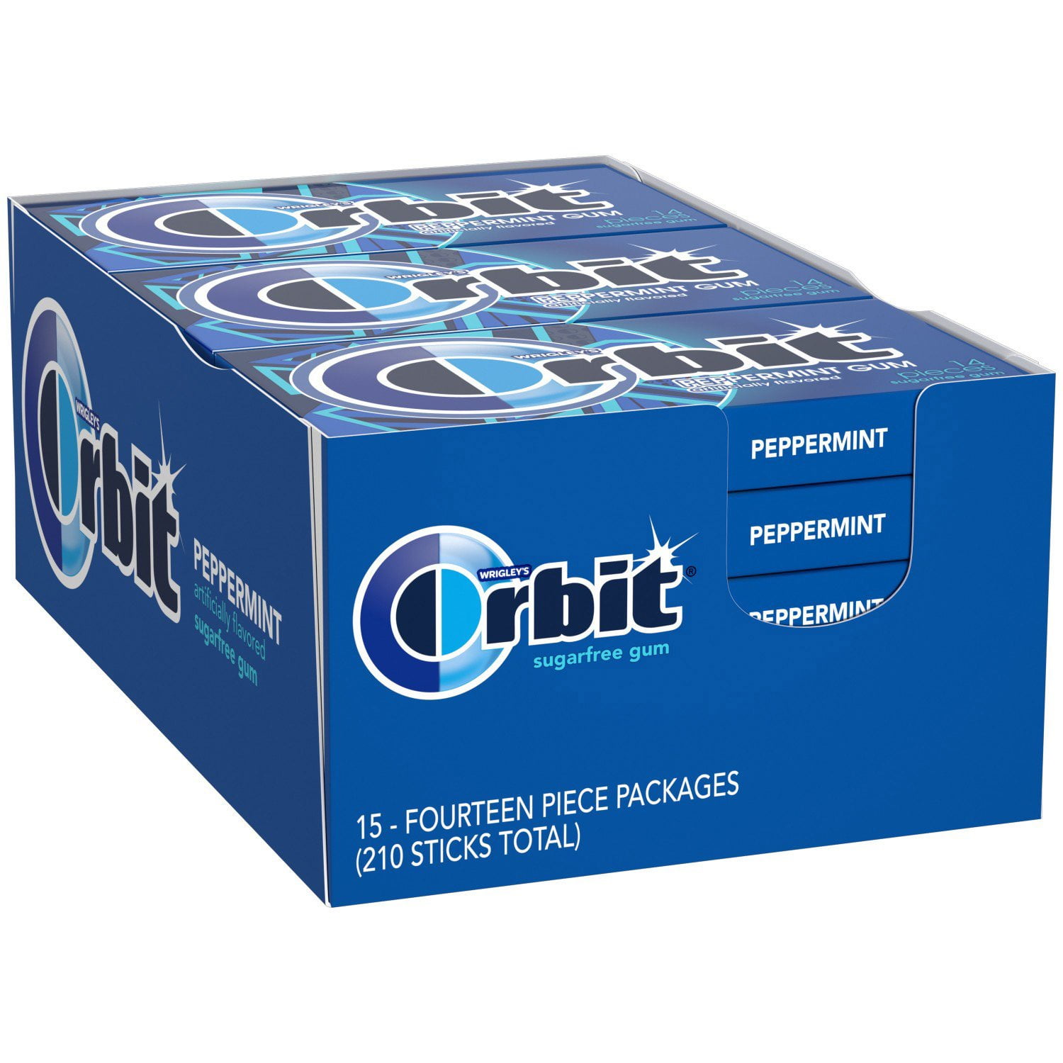 Orbit Peppermint Sugar-Free Chewing Gum, Low Calorie, Multipack (14 ...