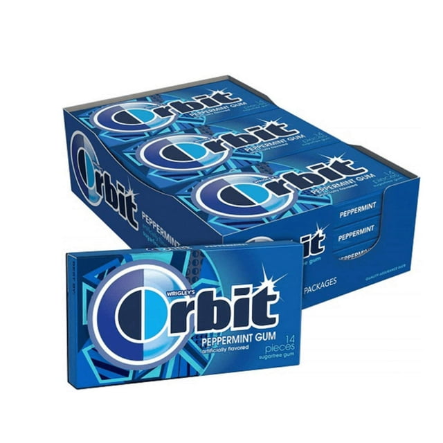 Orbit Peppermint Sugarfree Gum, 14 count Pack of 24 - Walmart Business ...