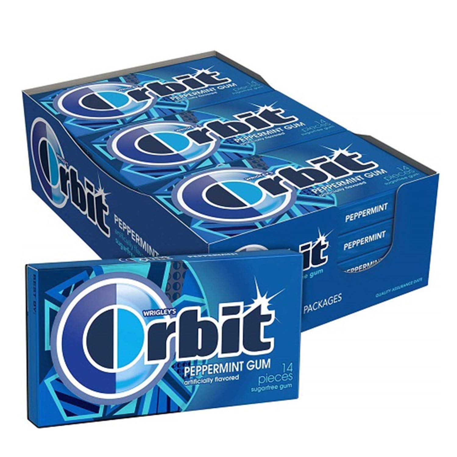 Orbit Peppermint Sugarfree Gum, 14 count (Pack of 24) - Walmart.com
