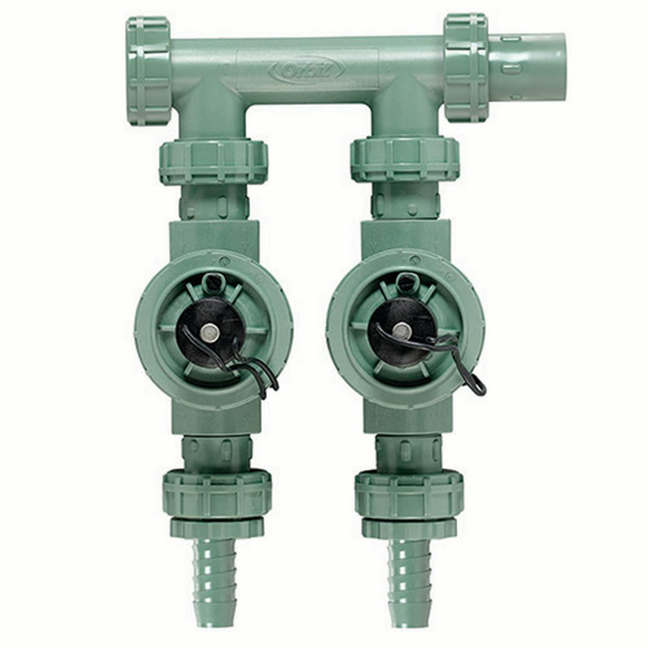 Orbit Pre-Assembled 2 Valve Irrigation Manifold System - Sprinkler ...