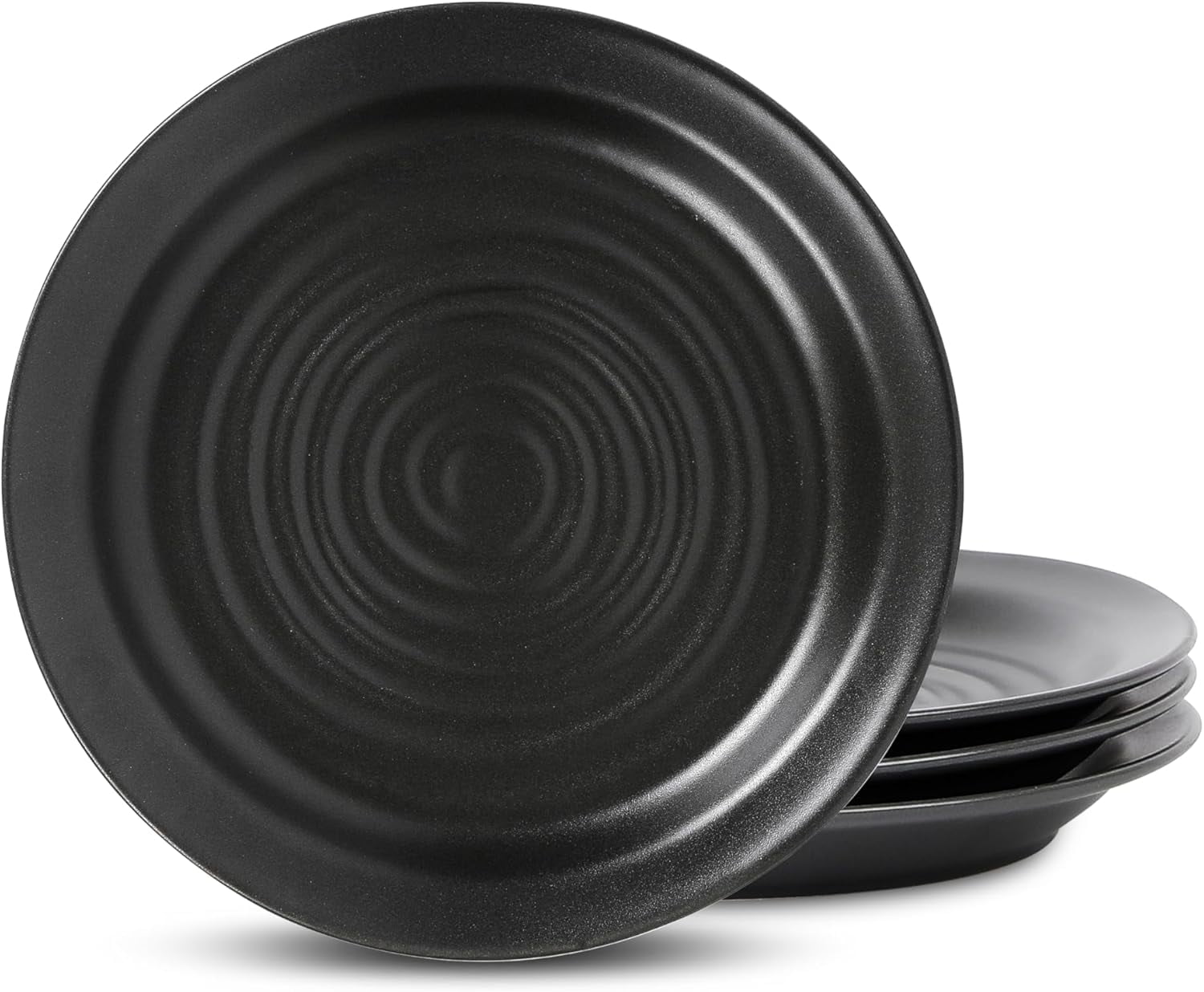 Orbit Stoneware 4-Piece Salad Plate Set, Charcoal - Walmart.com