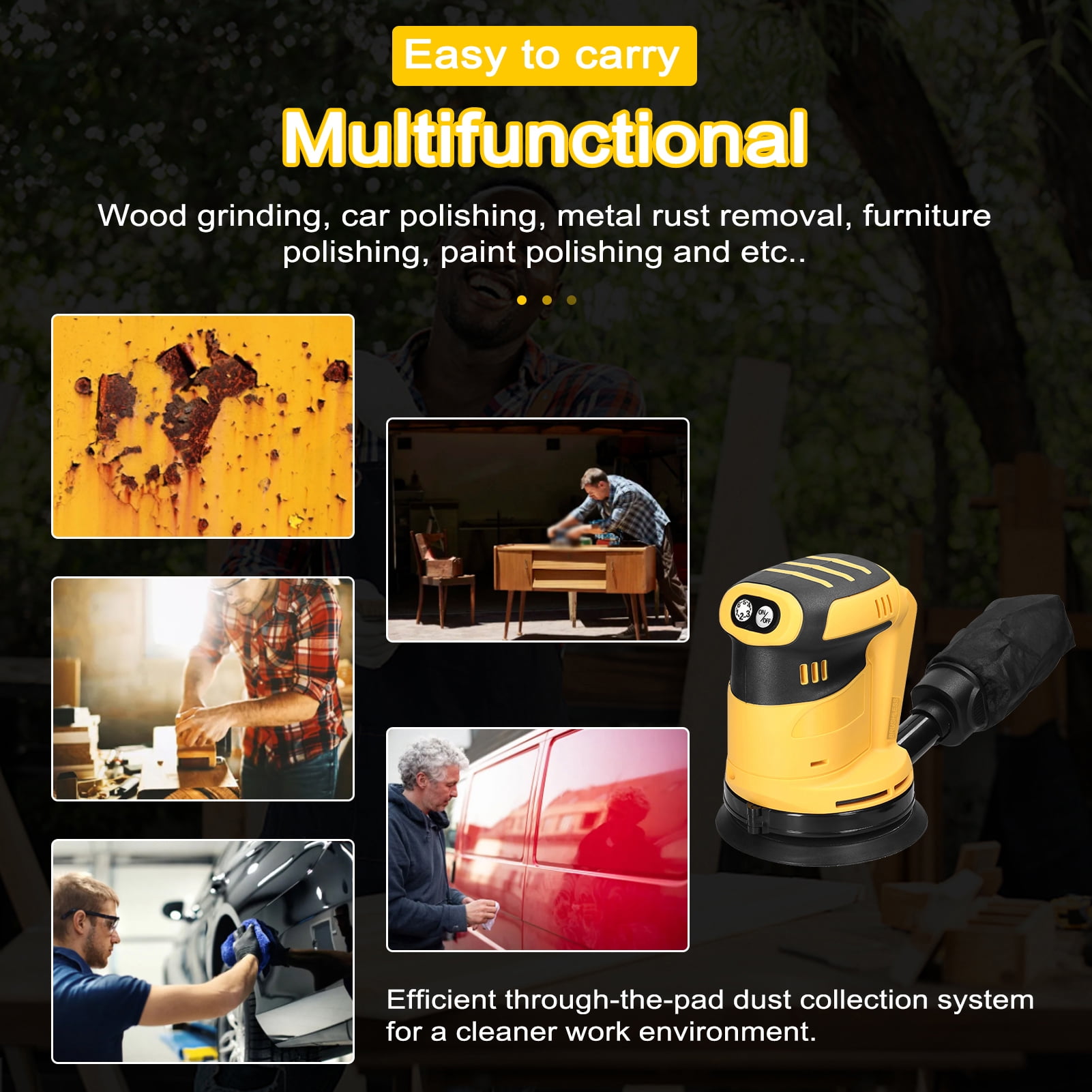 Orbital Sander,Wood Tool 6 Tool Car 125mm Motor Orbital Wood Metal Car ...