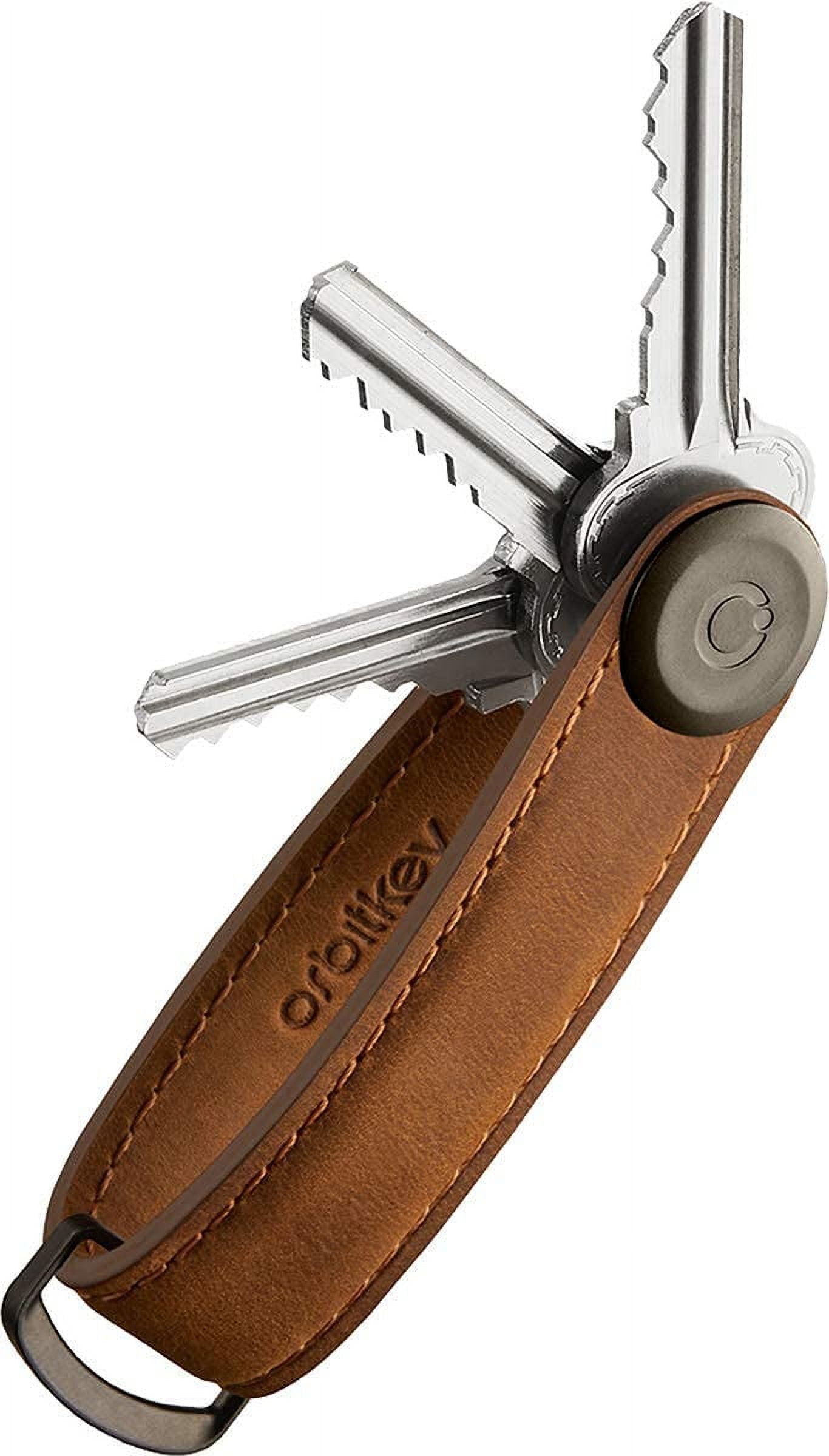 Orbitkey Leather Keychain Organizer - Holds 7 Keys, Chestnut Brown (4.7 ...