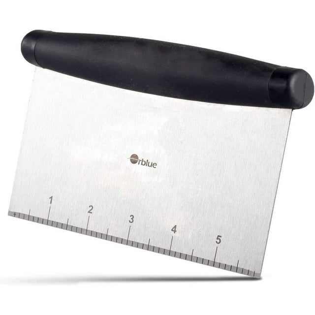 Orblue Pastry Scraper, Stainless Steel Pizza Dough Cutter and Chopper ...