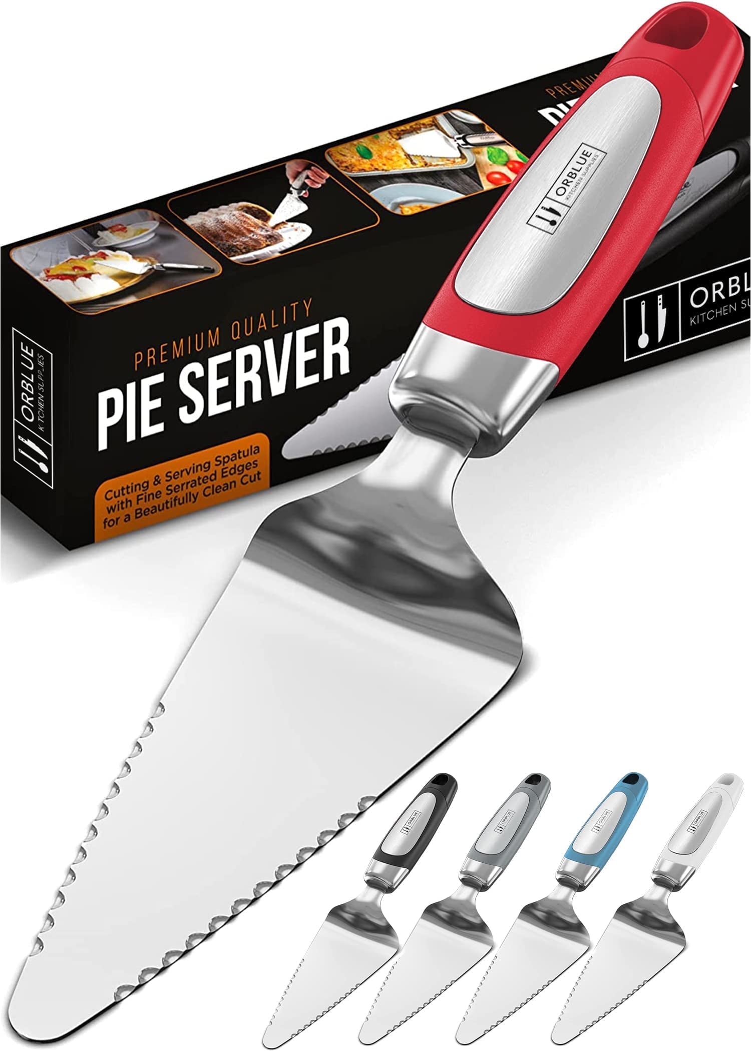 Orblue Pie Server, Essential Kitchen Tool, Serrated on Both Sides ...
