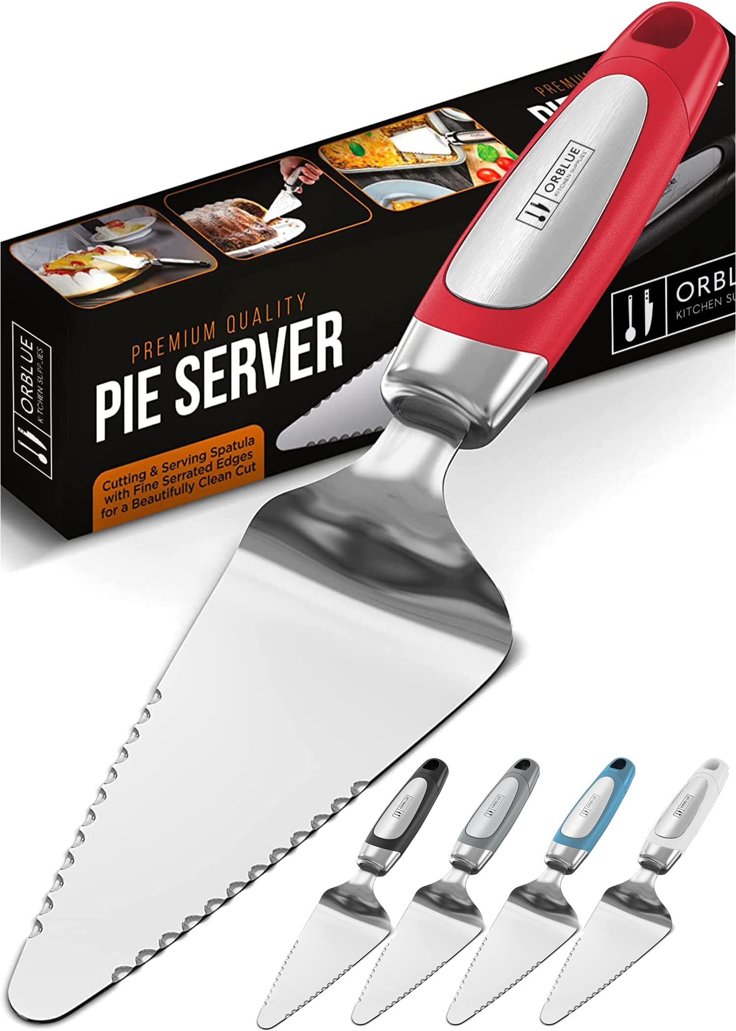 Orblue Pie Server, Essential Kitchen Tool, Serrated on Both Sides ...