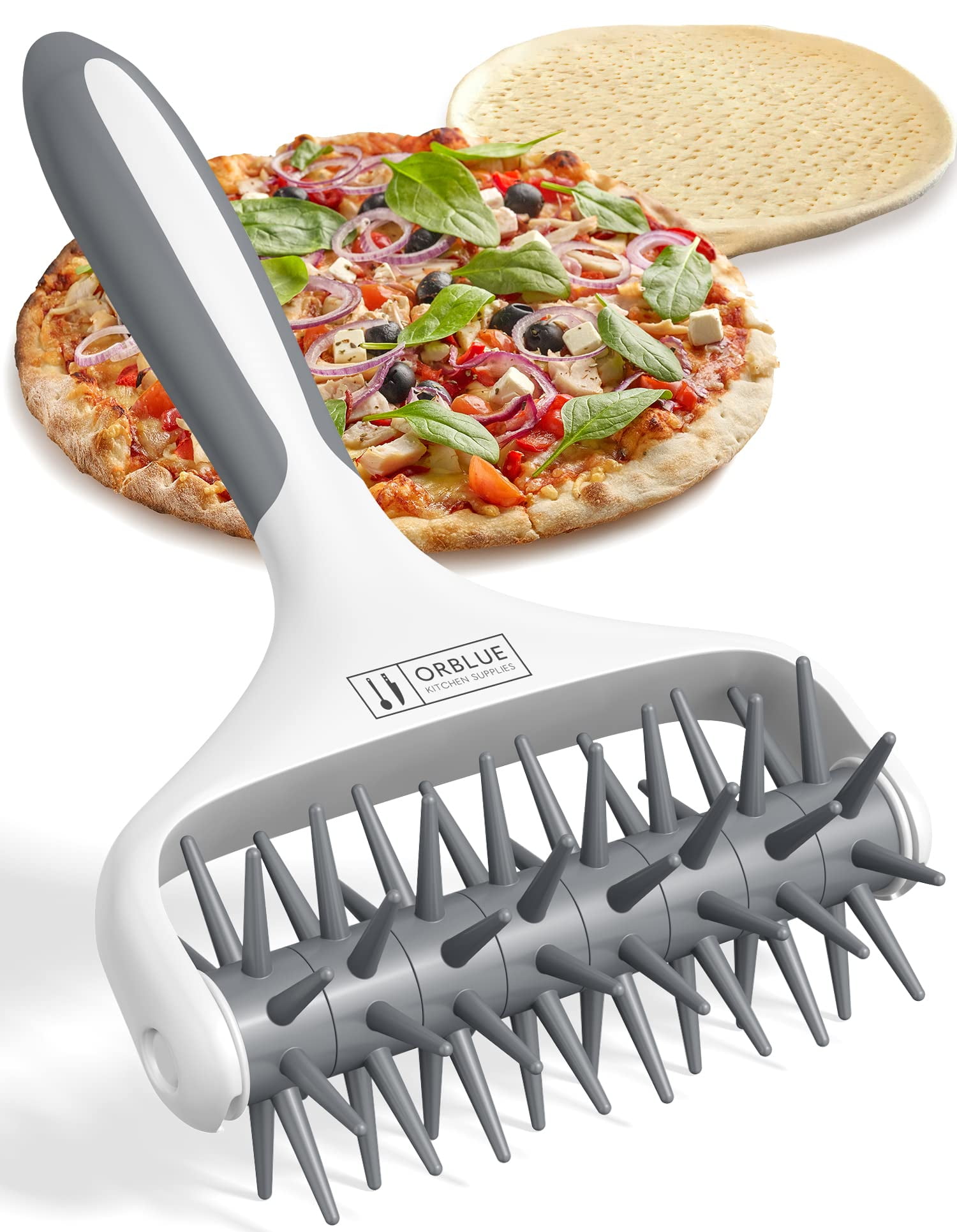 Orblue Pizza Dough Docker, Pastry Roller with Spikes, Pizza Docking ...