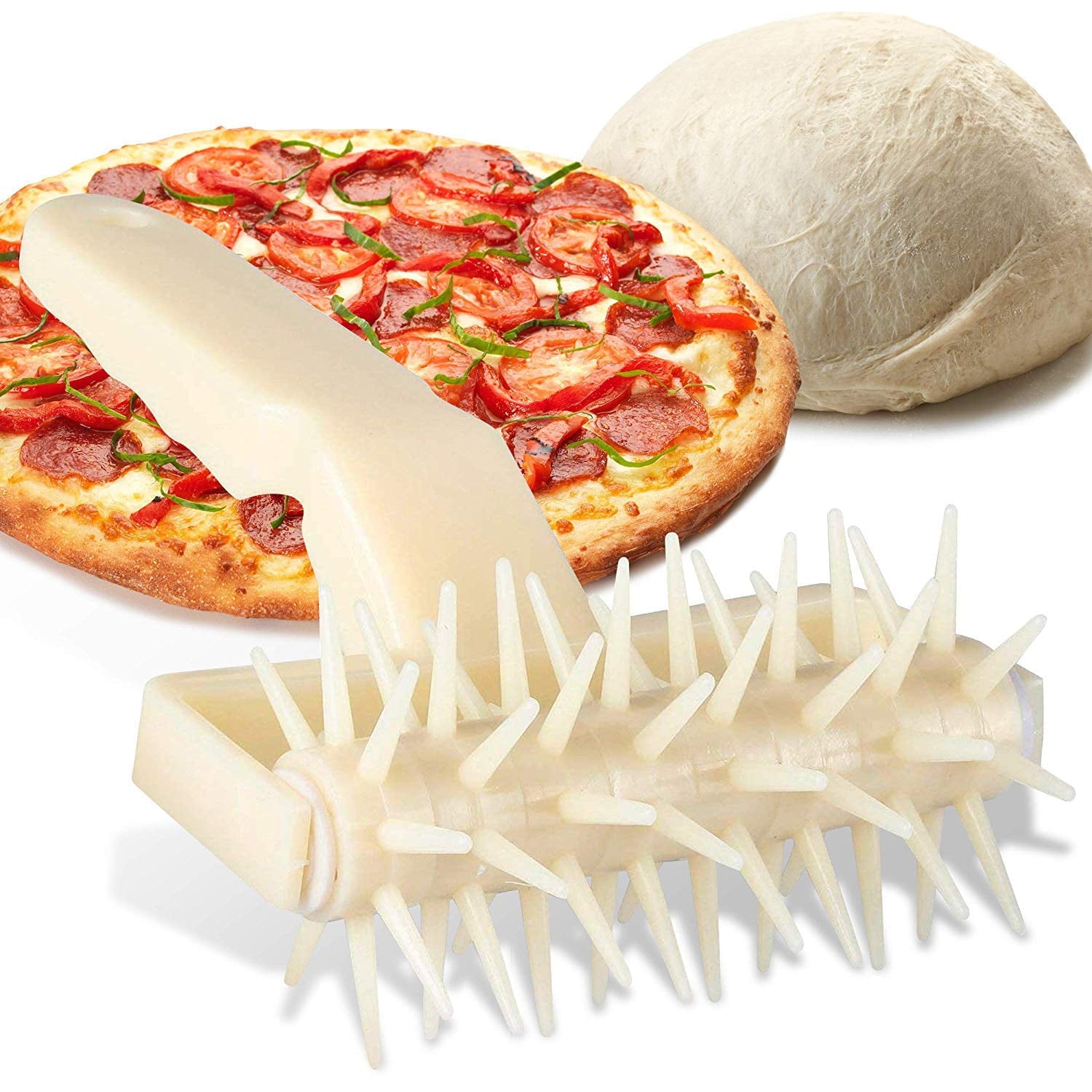 Orblue Pizza Dough Docker, Pizza Roller with Spikes, Durable Plastic ...