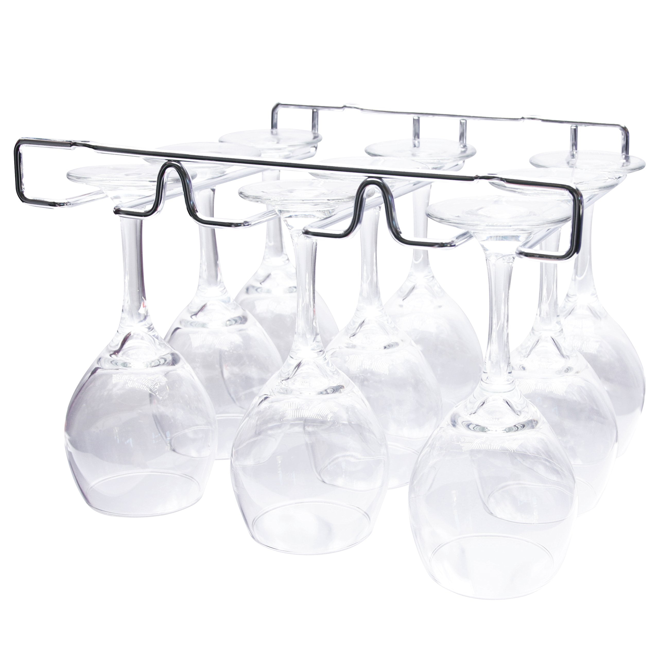 Orblue Under Cabinet Wine Glass Rack and Holder w/Universal Mounting ...