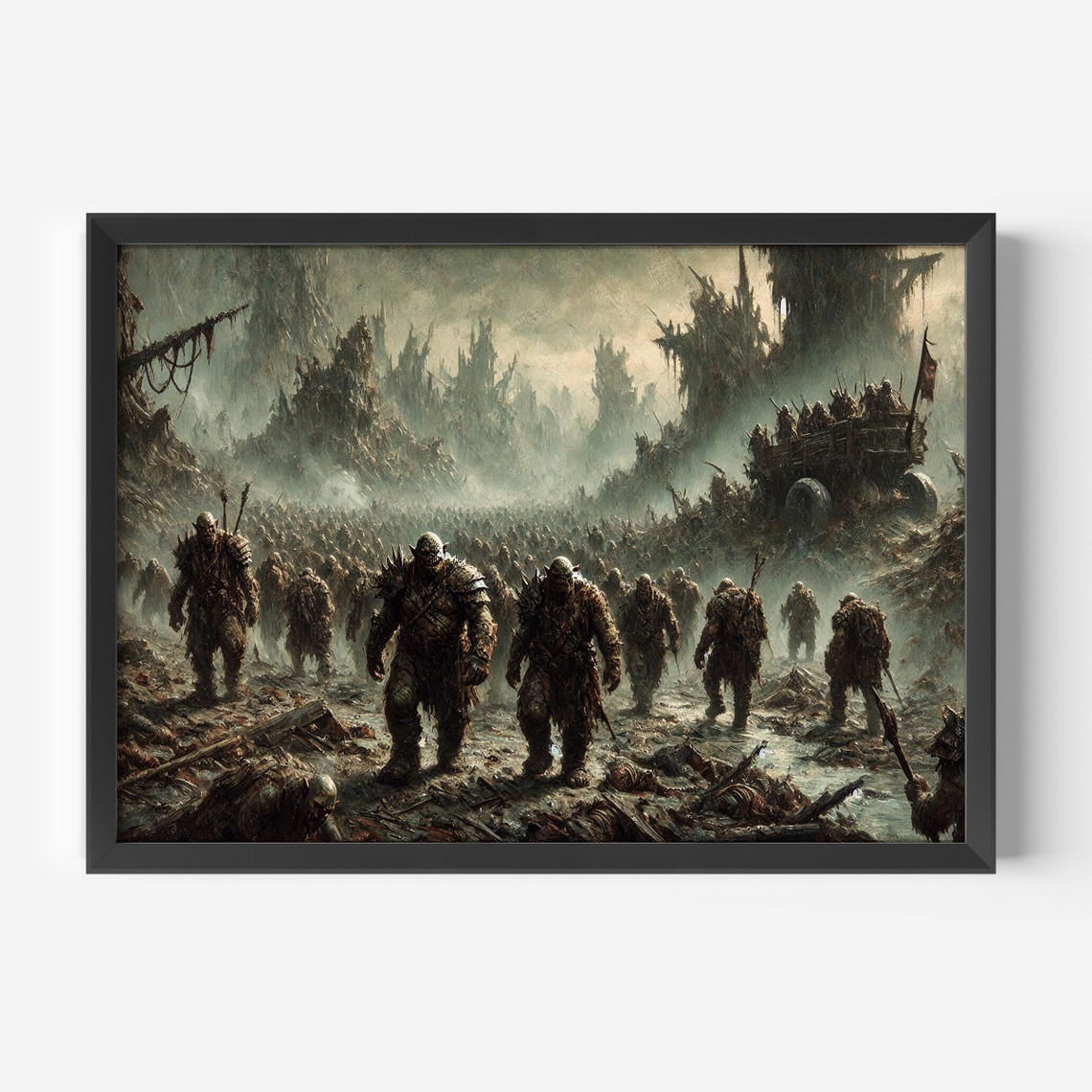 Orc Army Fantasy Wall Art, Unique Dark Fantasy Poster, Power Ring Orcs ...