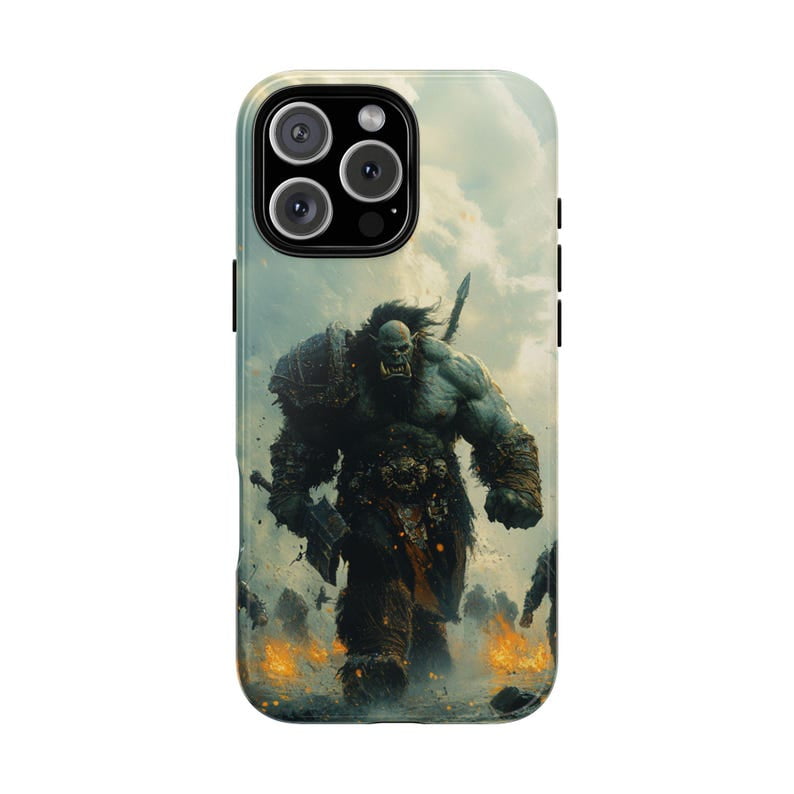 Orc Chief Warrior Fierce Battle Scene Fantasy Artwork Phone Case with ...