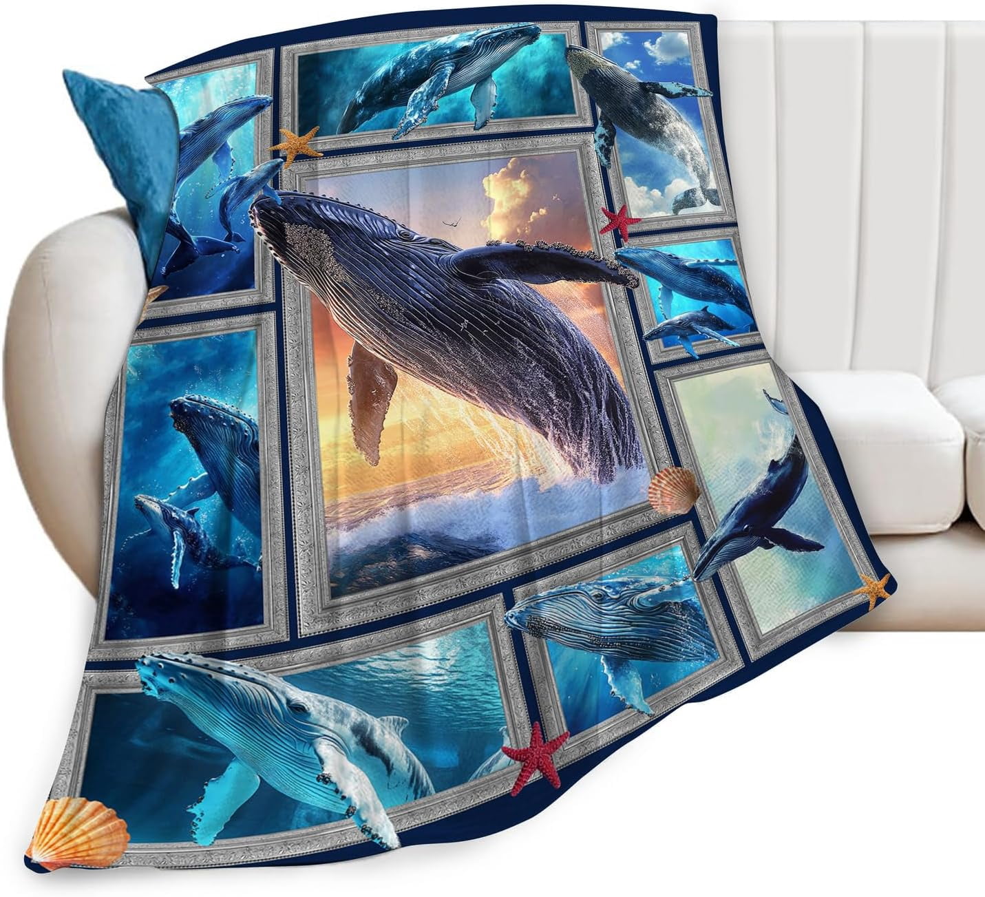 Orca Blanket Ultra Soft Cozy Killer Whale Blanket Fleece Fuzzy Plush ...