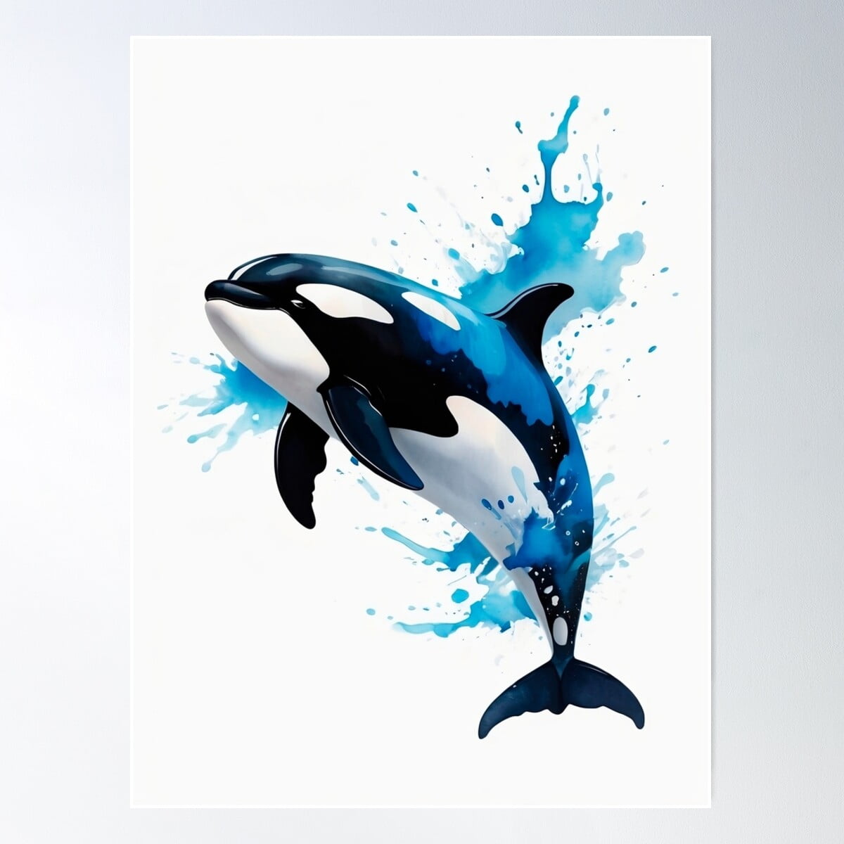 Orca Ink Splash Poster Poster Wall Art, Modern Wall Decor For Living ...