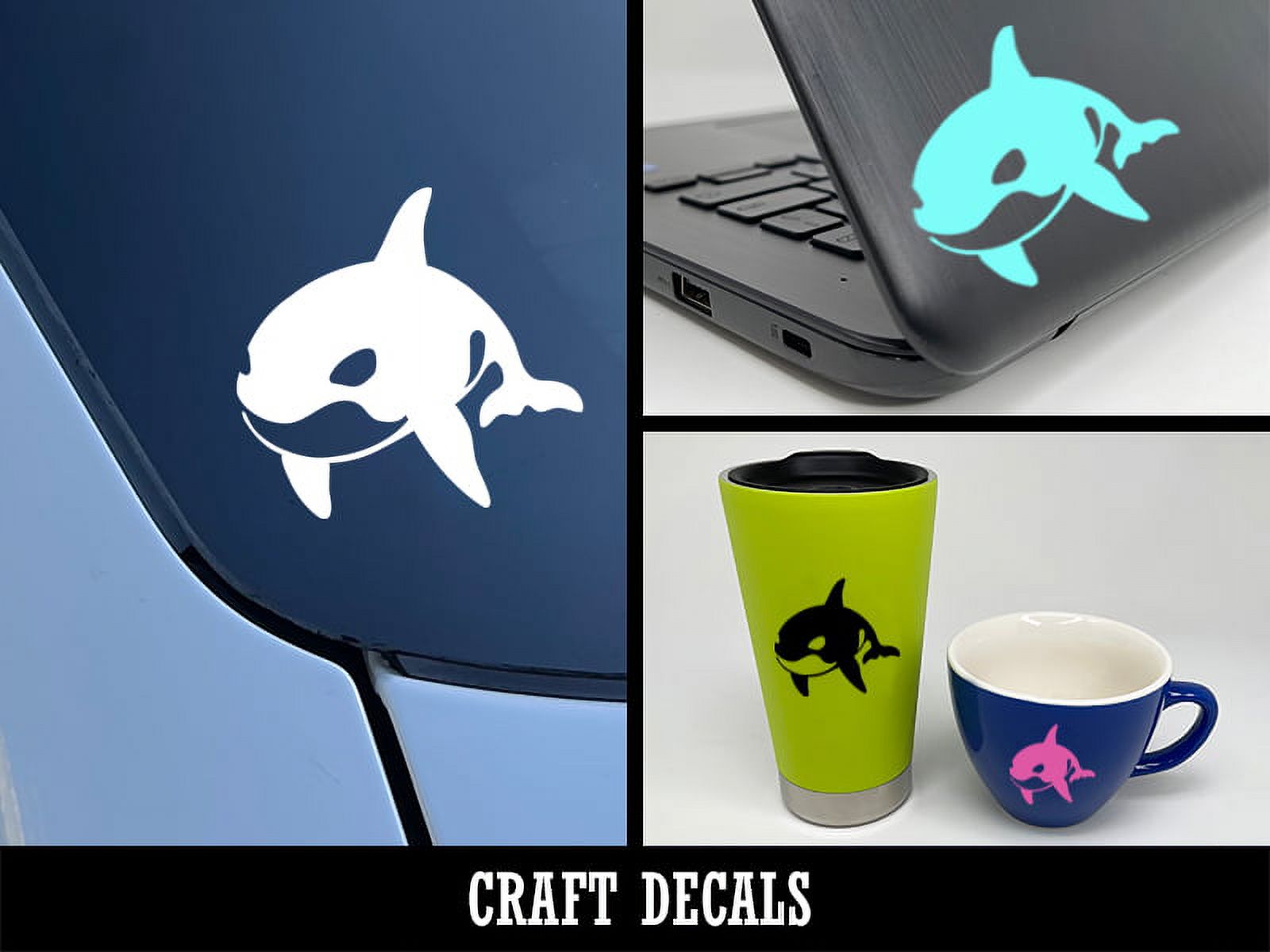 Orca Killer Whale Craft Vinyl Indoor Outdoor Decal Sticker - Light Blue ...