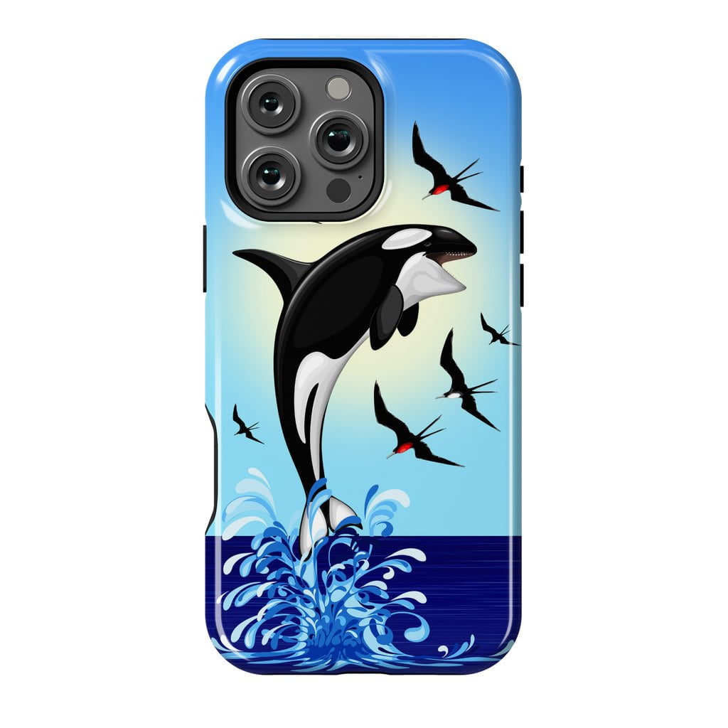 Orca Killer Whale Jumping Ocean Phone Case for iPhone 11 12 13 14 15 16 ...